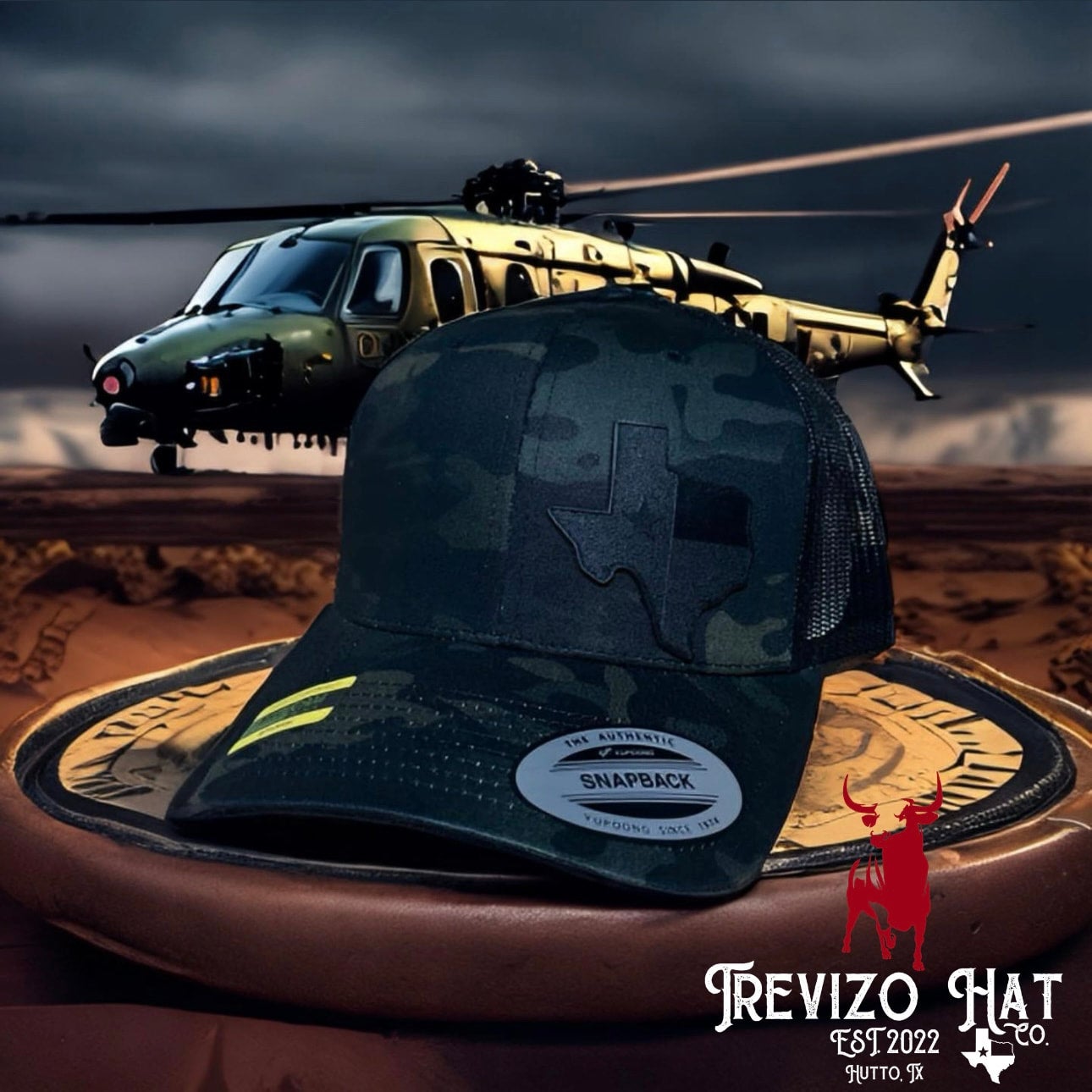 Texas State with Flag | Trevizo Hat Co.